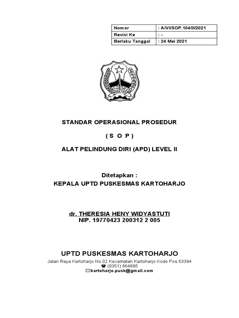 Sop Apd Level 2 | PDF