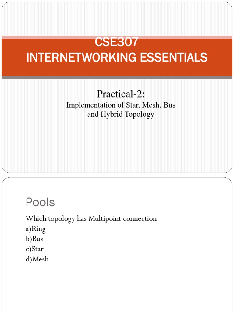 CSE307 Internetworking Essentials: Practical-2 | PDF | Network Topology | Computer Network