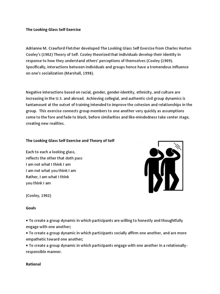 The Looking Glass The Looking Glass Self Exercises Self Exercise | PDF ...