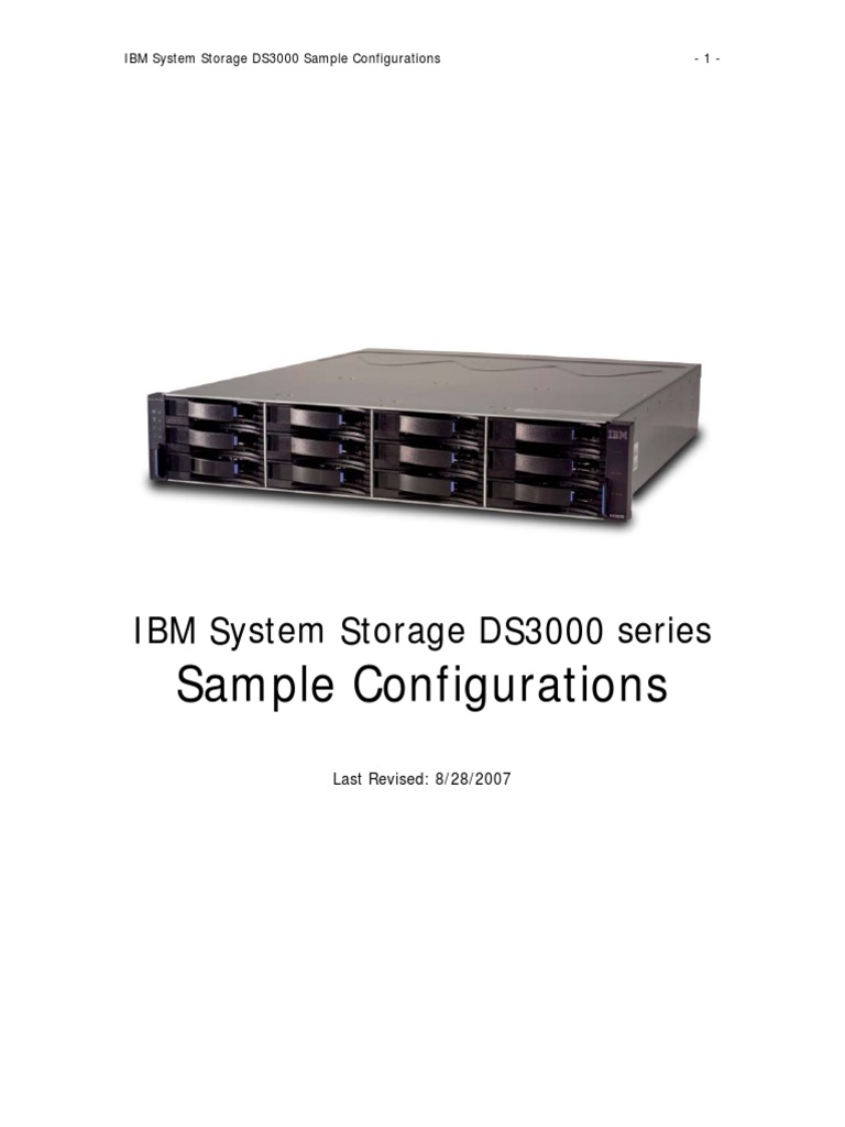 Sample Configurations: IBM System Storage DS3000 Series | PDF | Computer Hardware | Computer ...