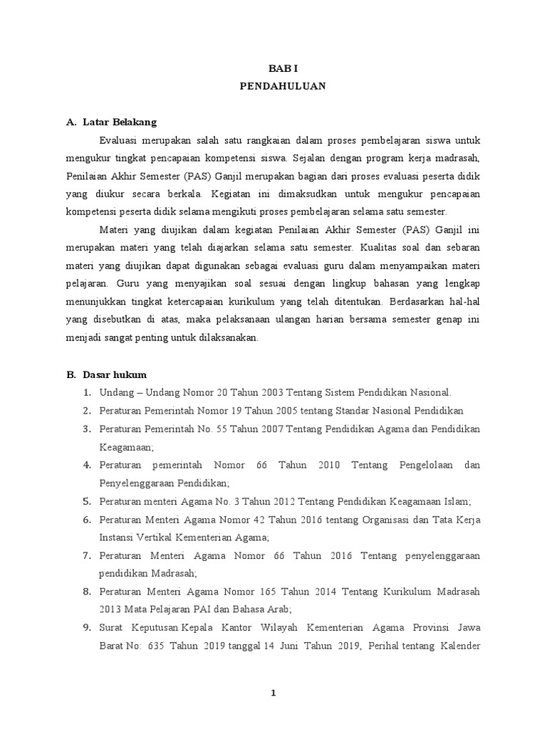 Program Kerja PAS | PDF