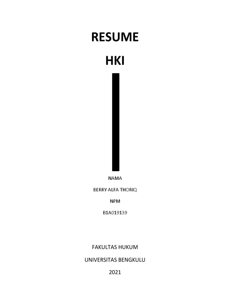Berry A.resume Buku Hki | PDF