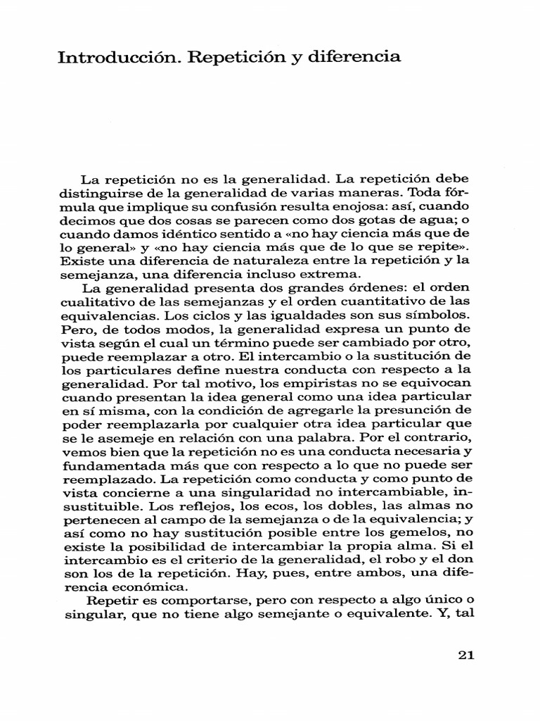 Diferencia y Repetición (Gilles Deleuze) 21-59 | PDF