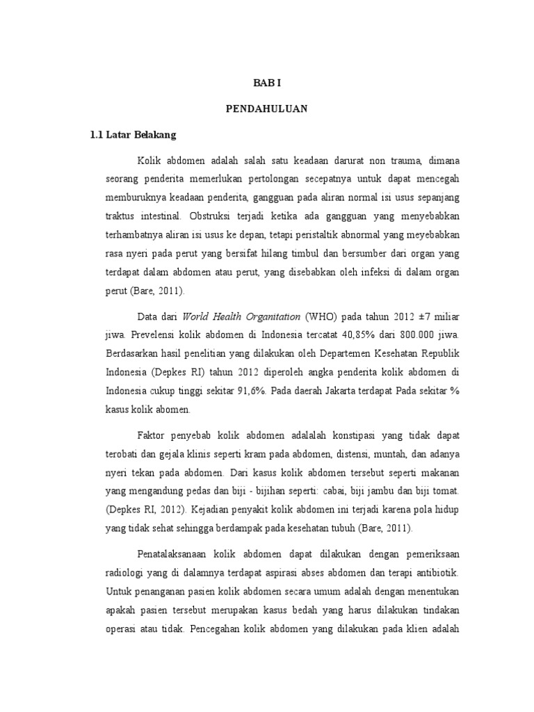 BAB I KTI Kolik Abdomen | PDF