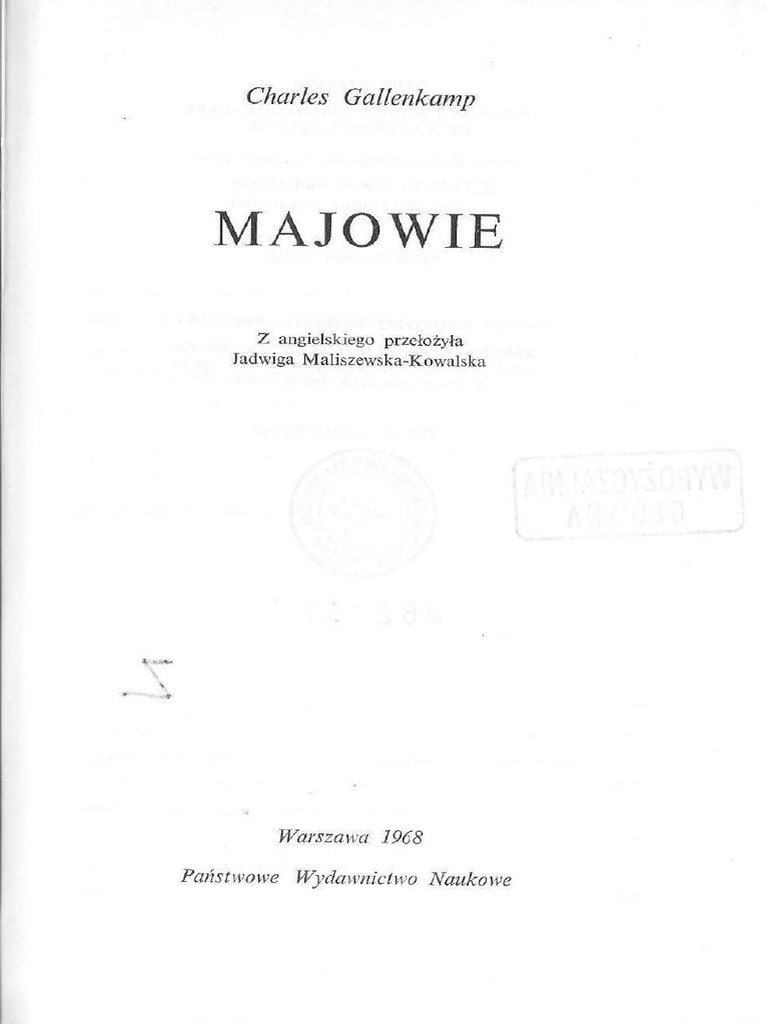 Gallenkamp C. - Majowie | PDF