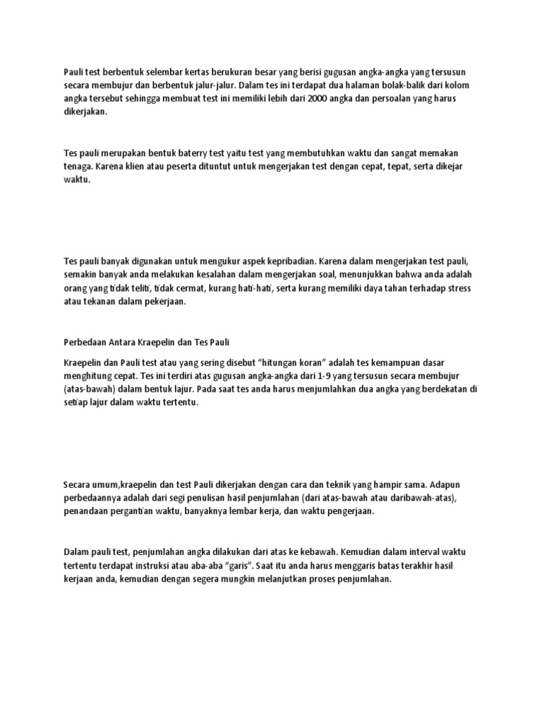 Test Pauli | PDF