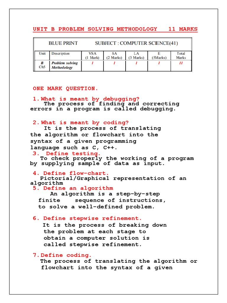 I PUC Unit B | PDF | Algorithms | Computer Programming