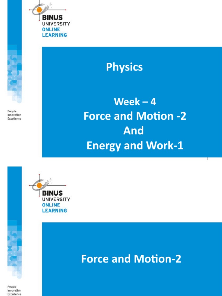 Physics: Week - 4 | PDF | Friction | Force