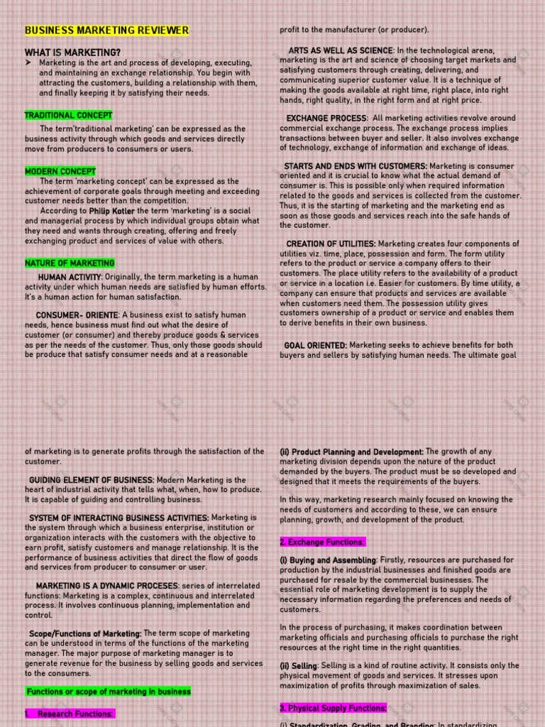 Business Marketing Overview | PDF | Marketing | Sales