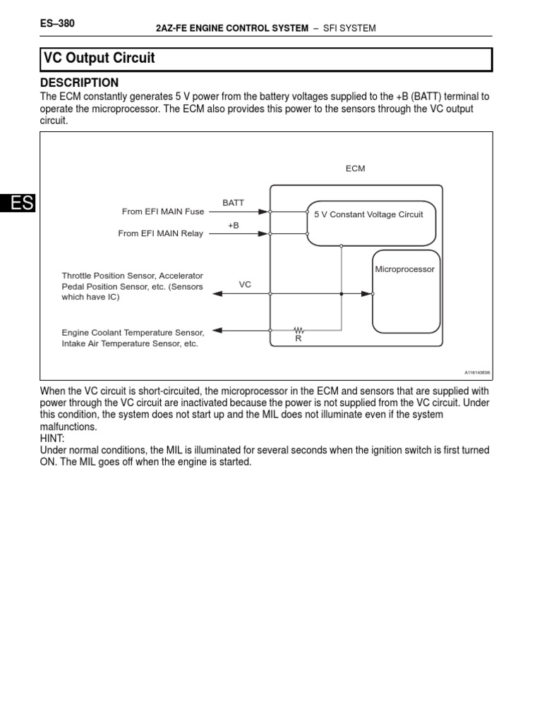VC Output Circuit: Description | PDF | Throttle | Electronics