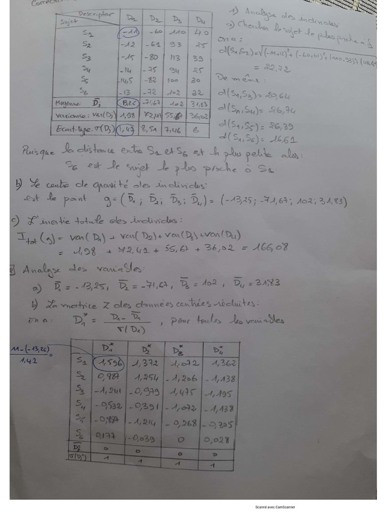 Correction Exercice ACP | PDF