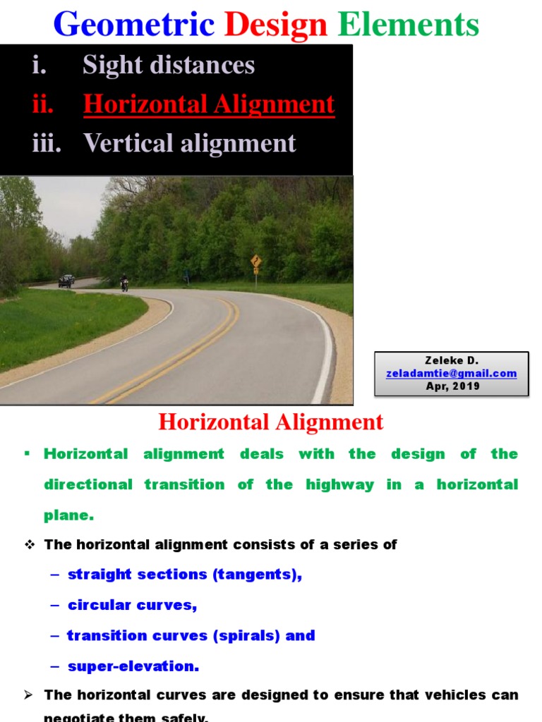 Part III B) Horzontal Alignment | PDF | Lane | Curvature