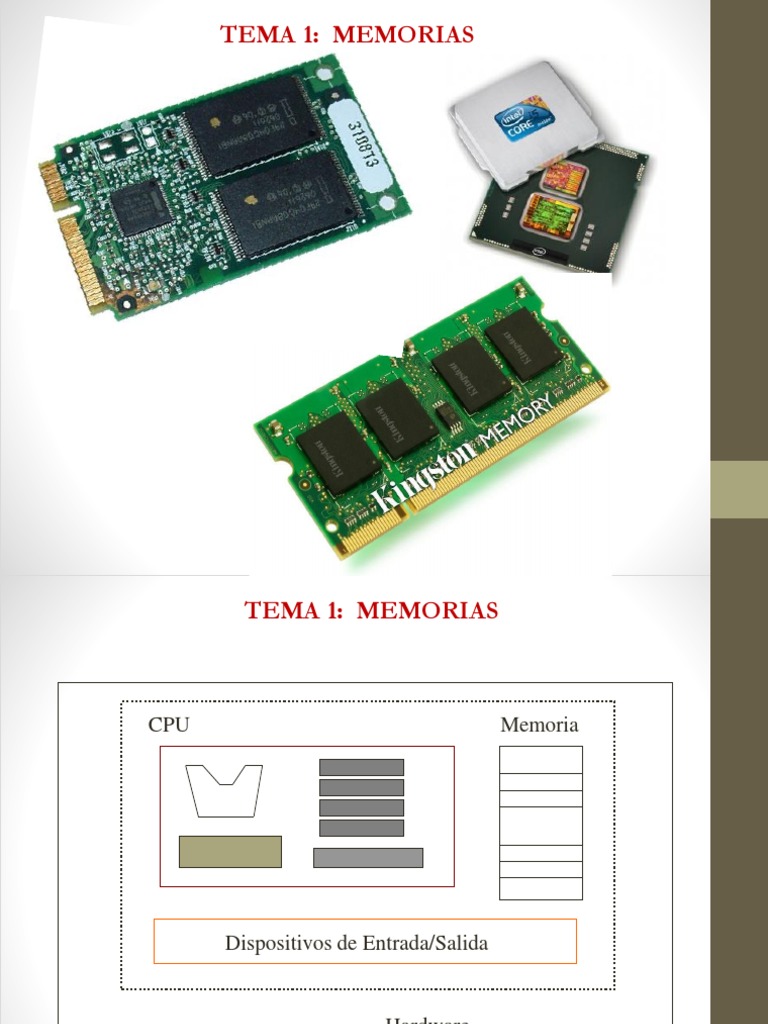 Tema2 Memorias P1 | PDF | Memoria de acceso aleatorio | Hardware de la computadora