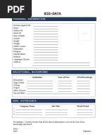 Biodata Form (Long) | PDF