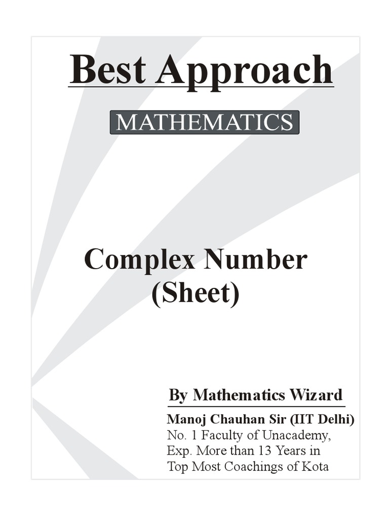 Best Approach: Complex Number (Sheet) | PDF | Complex Number | Numbers