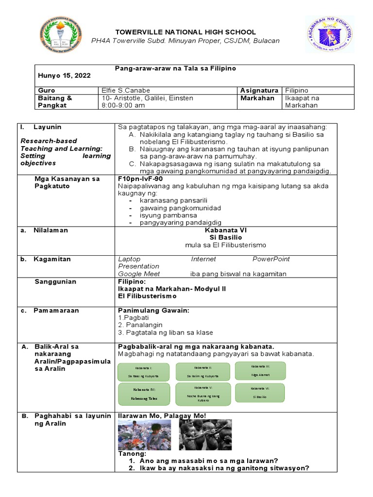 Filipino Lesson Plan | PDF
