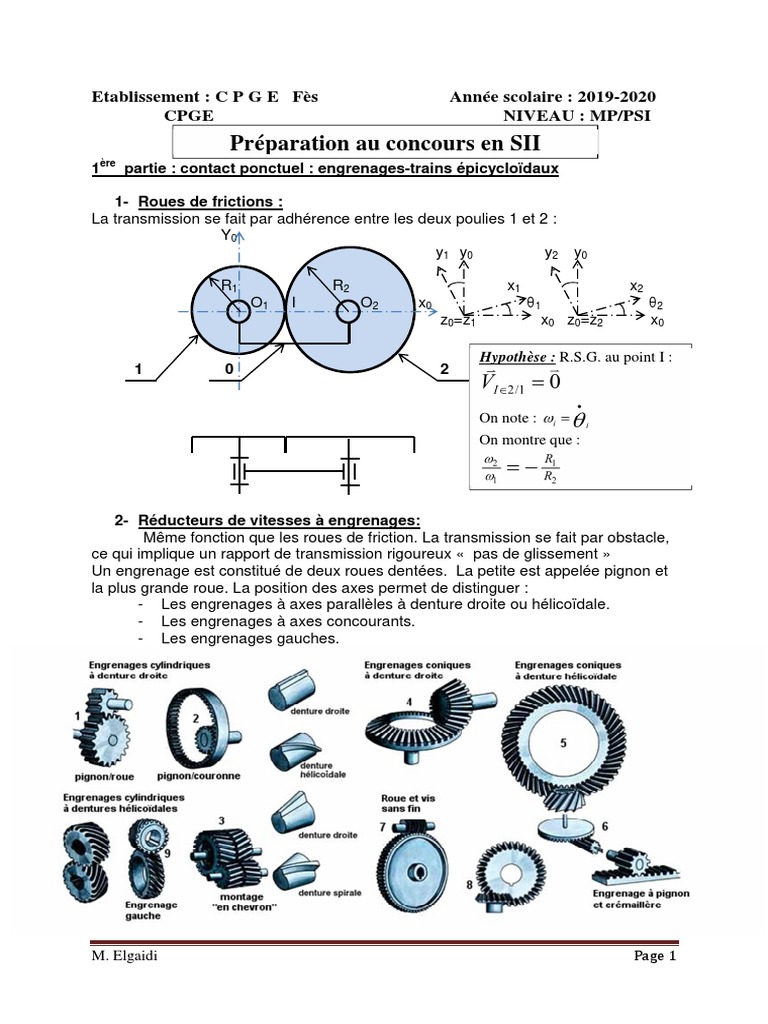 130 Engrenages Preparation | Download Free PDF | Ingénierie mécanique ...