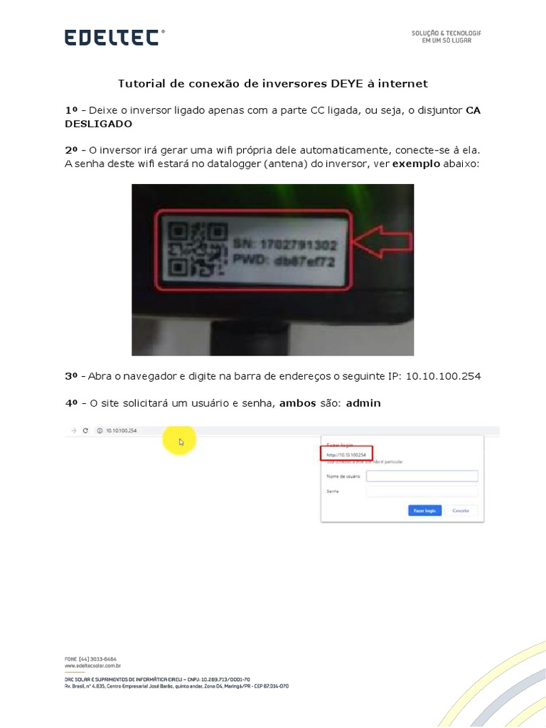Passo a passo para conectar inversores DEYE à internet e criar contas ...