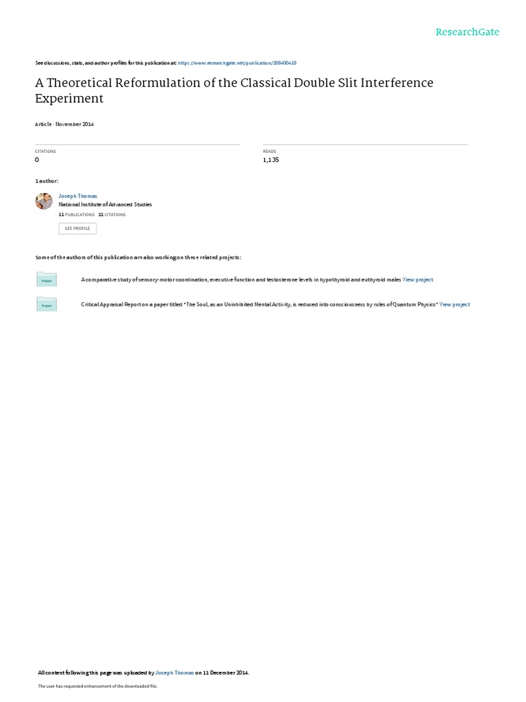 Youngs Double Slit Experiment | PDF | Coherence (Physics) | Waves