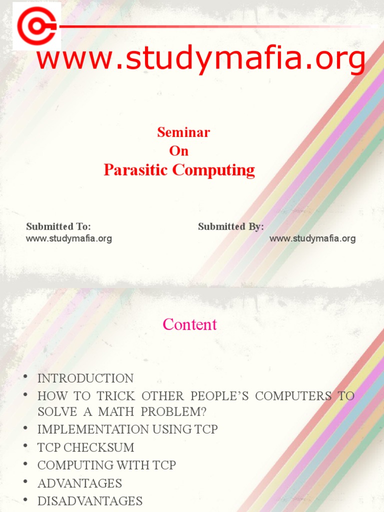 Parasitic Computing Seminar Overview | PDF | Transmission Control Protocol | Internet Protocols
