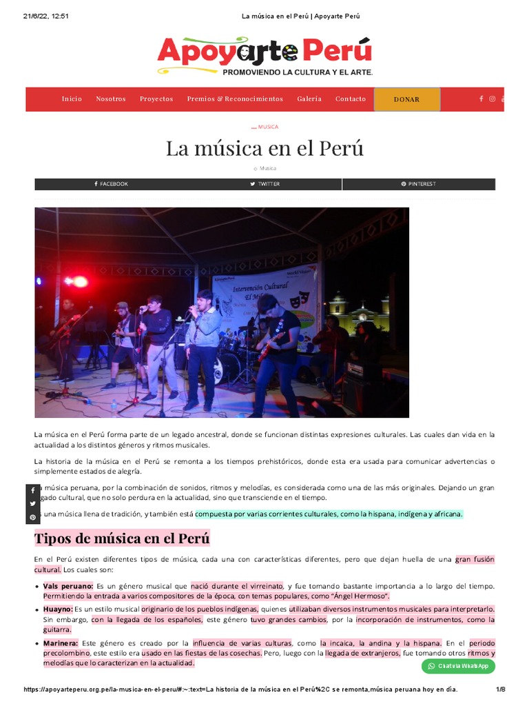 La Música en El Perú - Apoyarte Perú | PDF | Perú | Imperio Inca