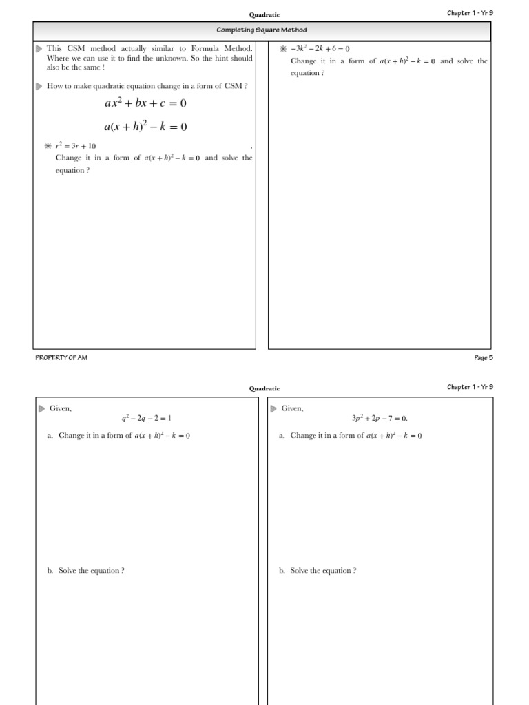 ST Quadratic Part 3 | PDF