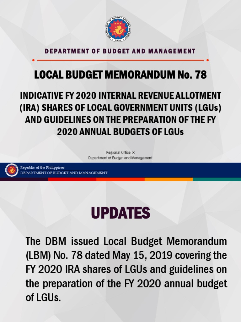 FY 2020 LGU Annual Budget Guidelines | PDF | Emergency Management | Budget