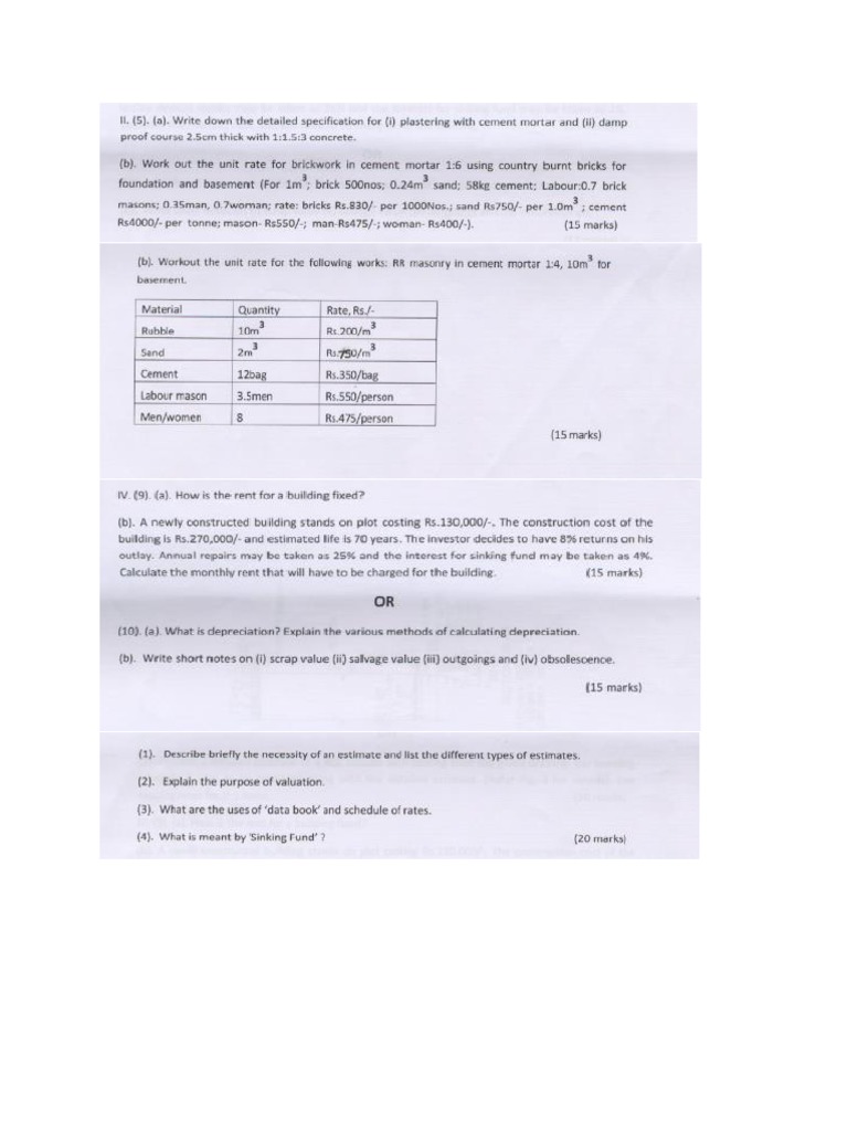 Estimation Questions PDF | PDF