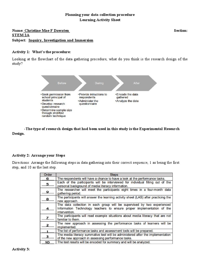 Planning Data Collection Procedure | PDF | Art