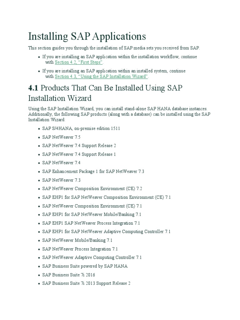 Installing SAP Applications | PDF | Installation (Computer Programs ...