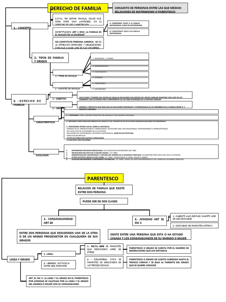 Mapa Conceptual del Derecho de Familia | PDF | Parentesco | Familia