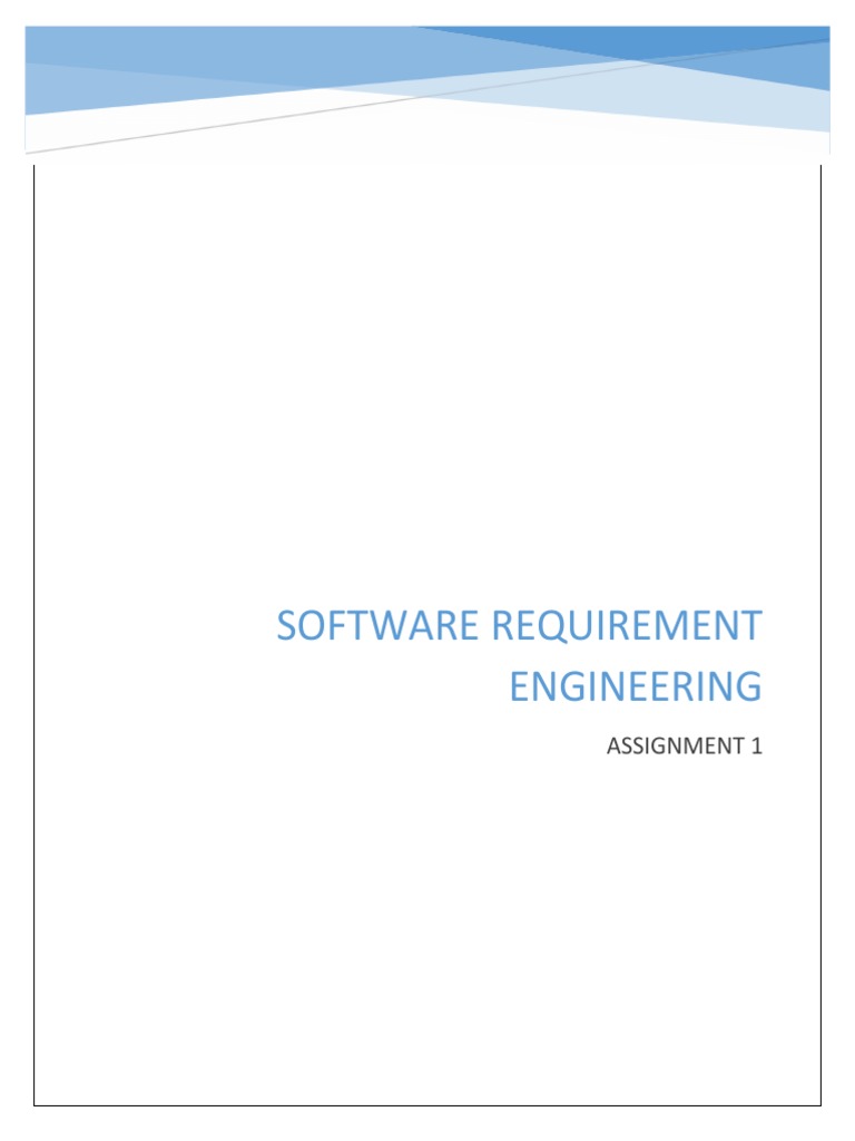 Software Requirement Engineering: Assignment 1 | PDF