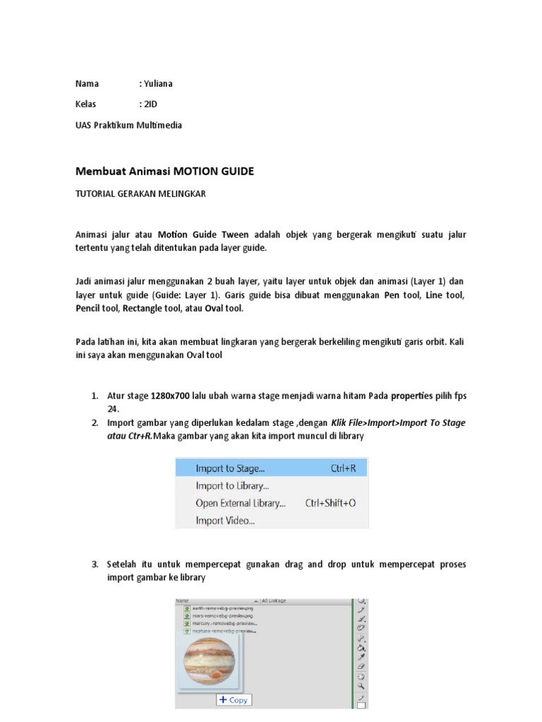 Animasi Motion Guide | PDF | Game & Aktivitas | Metode & Bahan Ajar