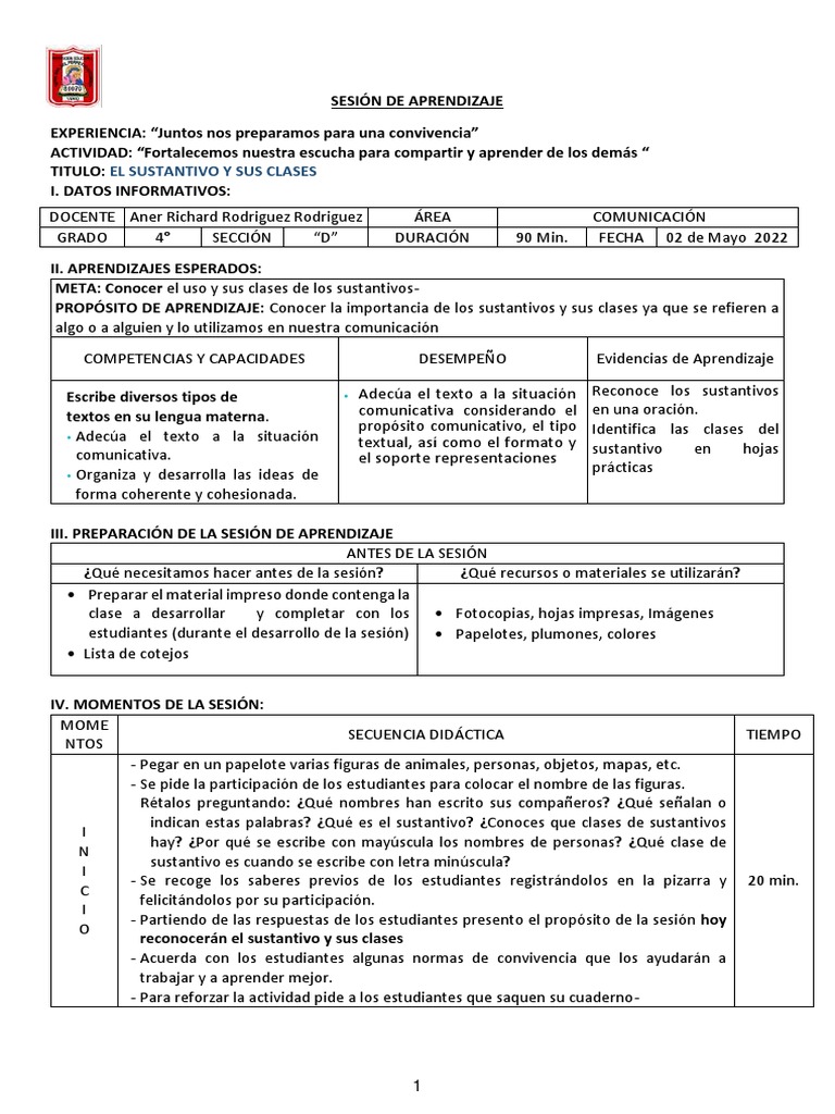 Clases de Sustantivos para Niños | PDF | Sustantivo | Aprendizaje