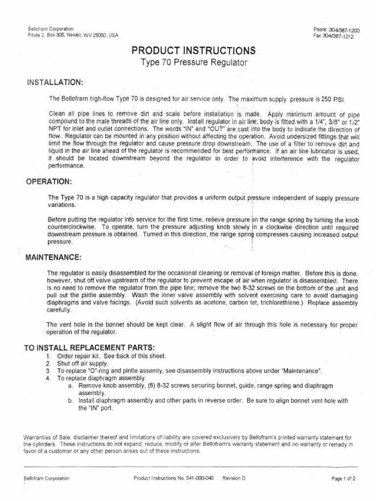 Bellofram Type 70 | PDF