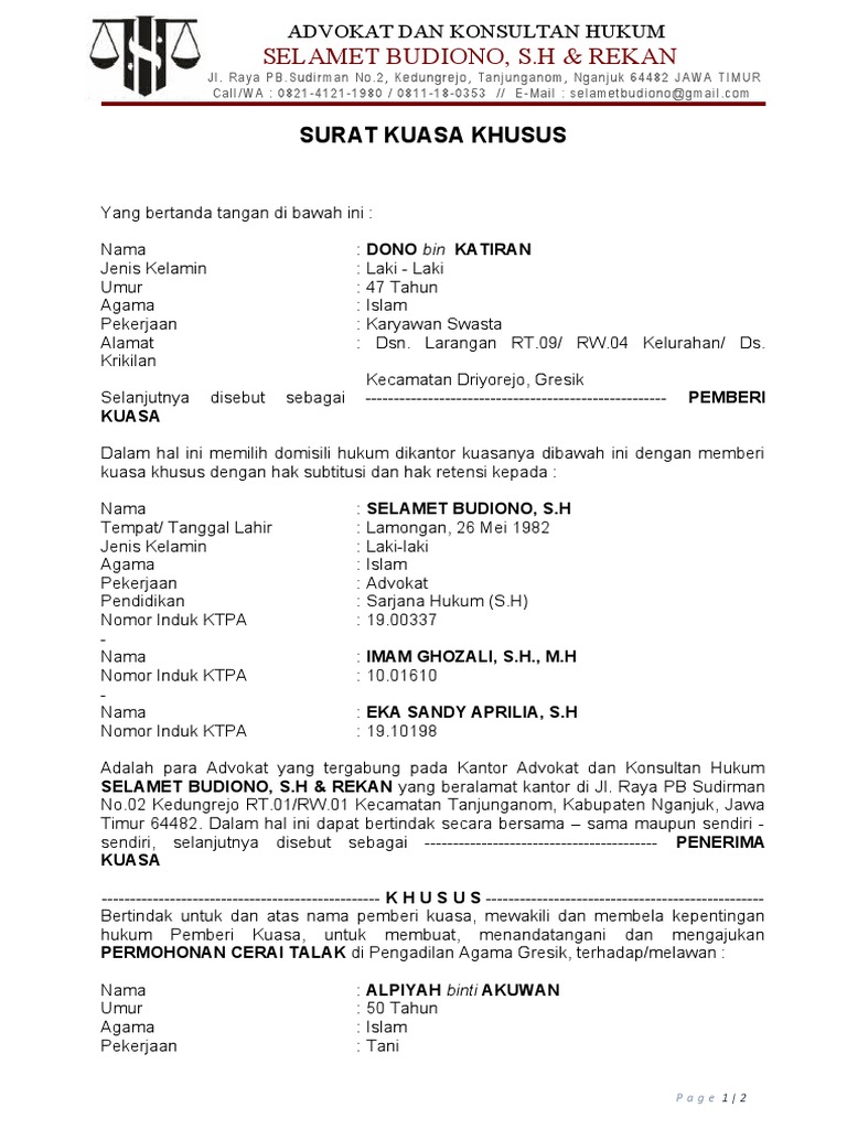 Kuasa DONO-GRS | PDF