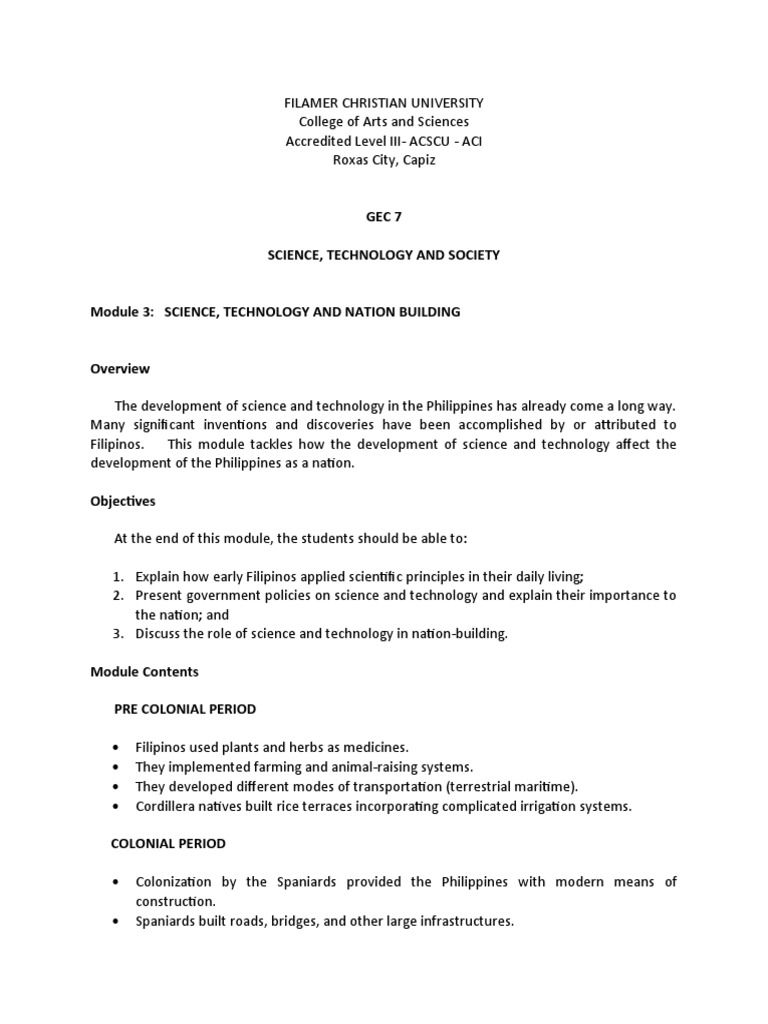 Mod3 Sts Module 3 | PDF | Science | Philippines