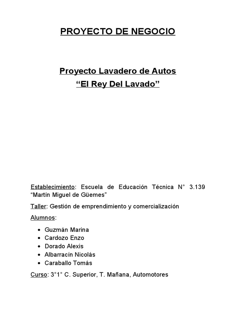 Autolavado | PDF | Precios | Presupuesto