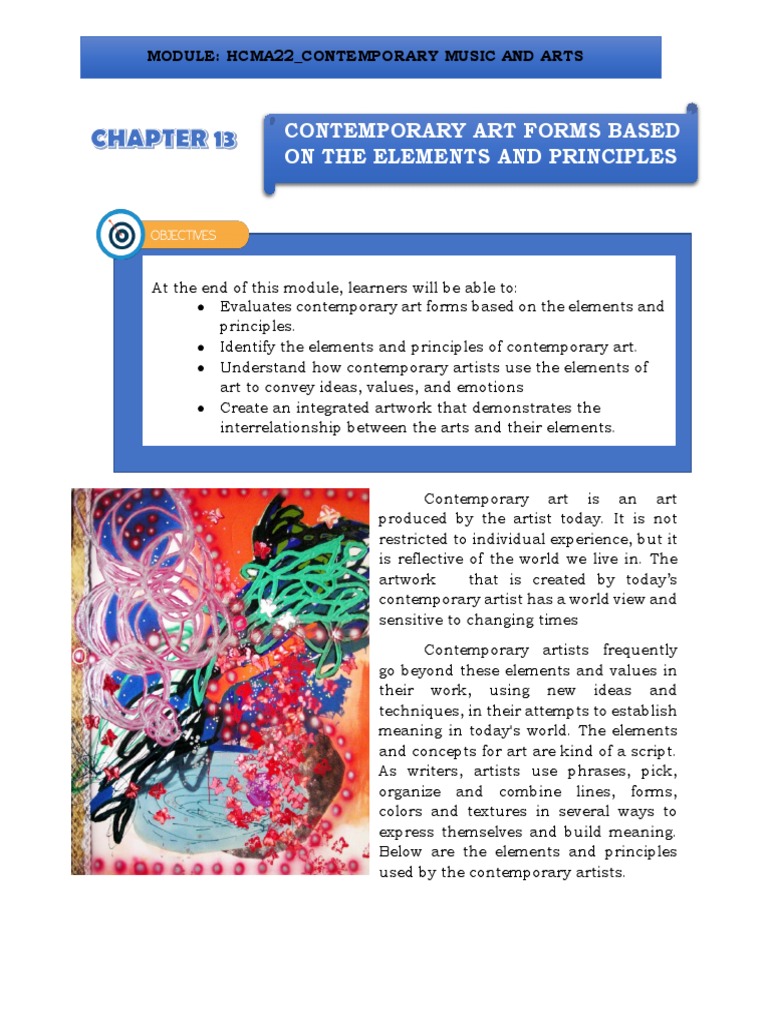 Contemporary Art Forms Based On The Elements and Principles | PDF ...