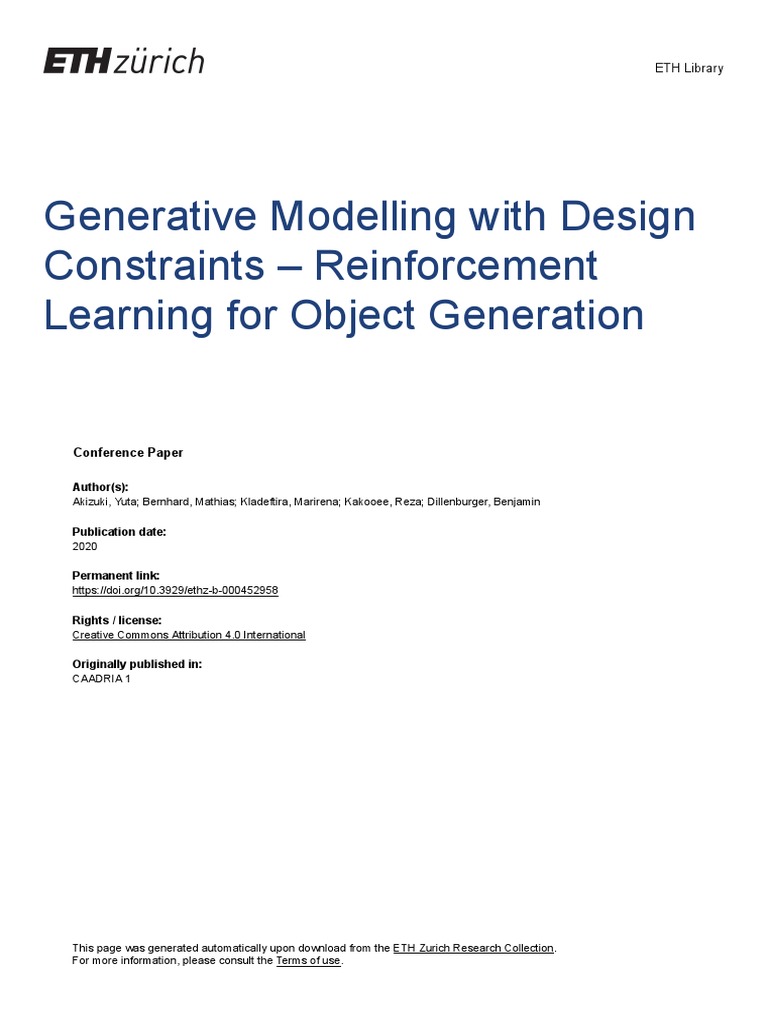 Generative Modelling With Design Constraints - Reinforcement Learning ...