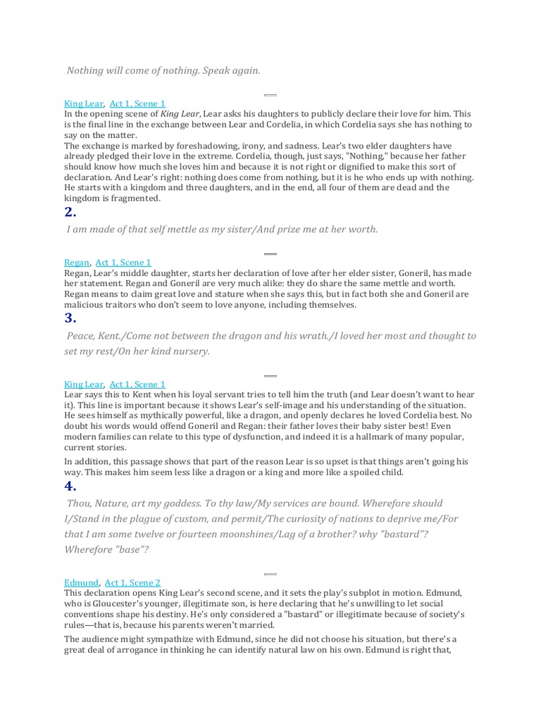 00 - King Lear Analysis | PDF | King Lear