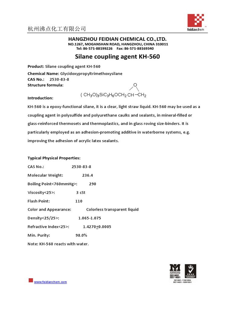 TDS KH-560 (Silane Coupling Agent) | PDF | Ordinateurs