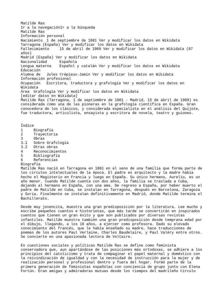Matilda Ras | PDF | Grafología | España