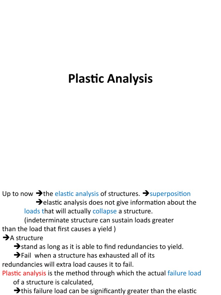Plastic Analysis Presnetation | PDF | Deformation (Engineering) | Bending
