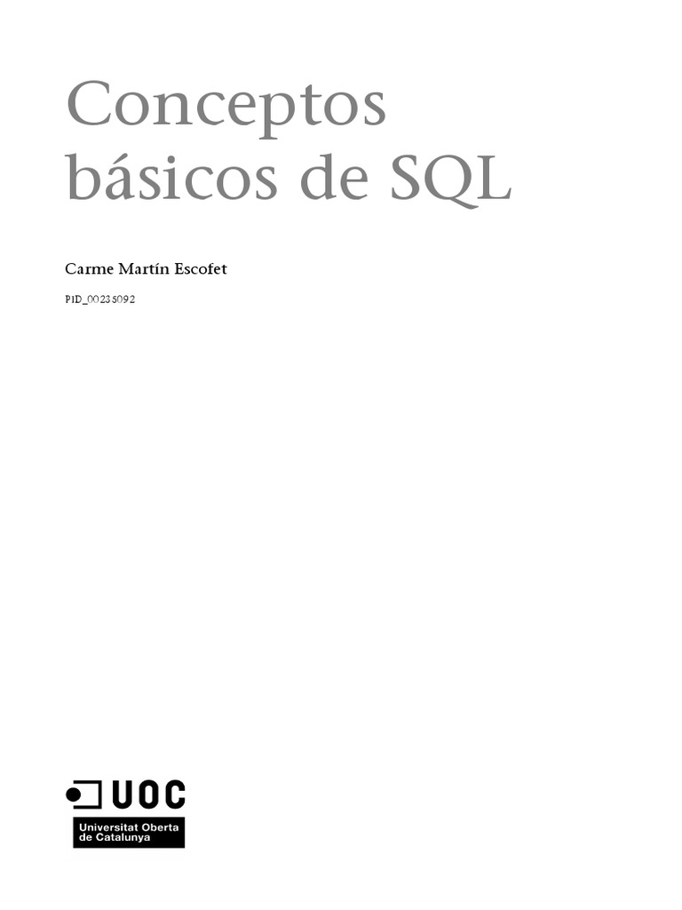 Bases de Datos para Data Warehouse - Modulo 2 - Conceptos Básicos de SQL | PDF | SQL | Base de ...