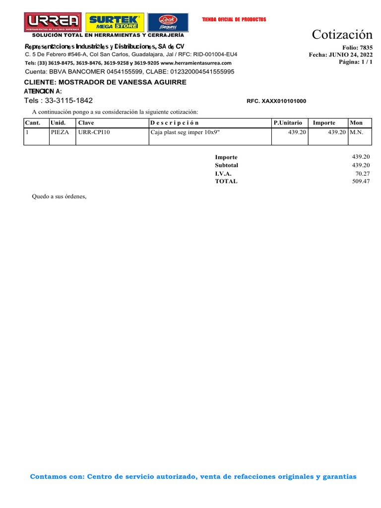 Ejemplo Cotizacion | PDF