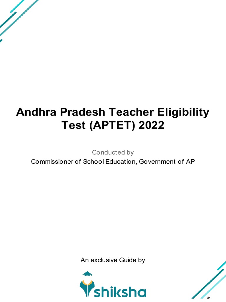 Andhra Pradesh Teacher Eligibility Test (APTET) 2022: Commissioner of ...