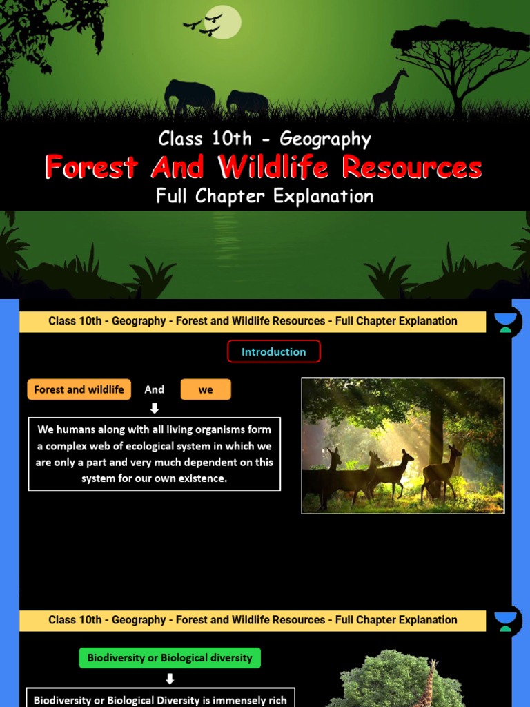 Forest and Wildlife Resources: Class 10th - Geography Full Chapter ...