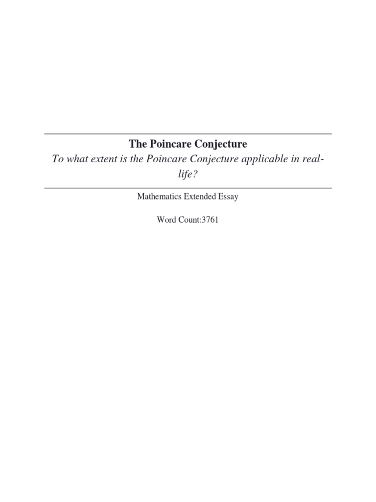 Poincaré Conjecture's Real-Life Applications | PDF | Manifold | Conjecture
