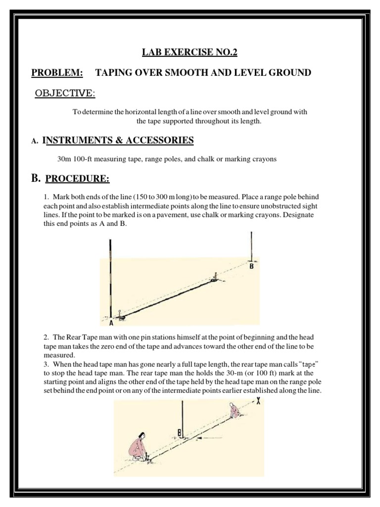 Objective:: Lab Exercise No.2 Problem: Taping Over Smooth and Level ...